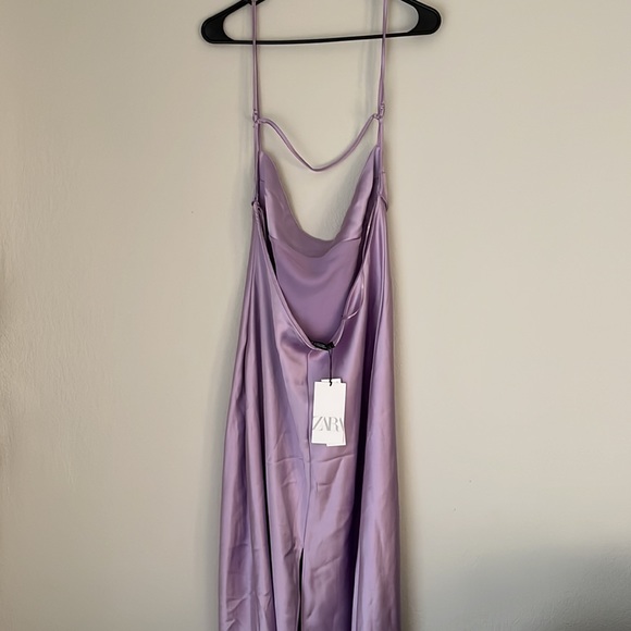 Zara | Dresses | Zara Purple Satin Dress | Poshmark